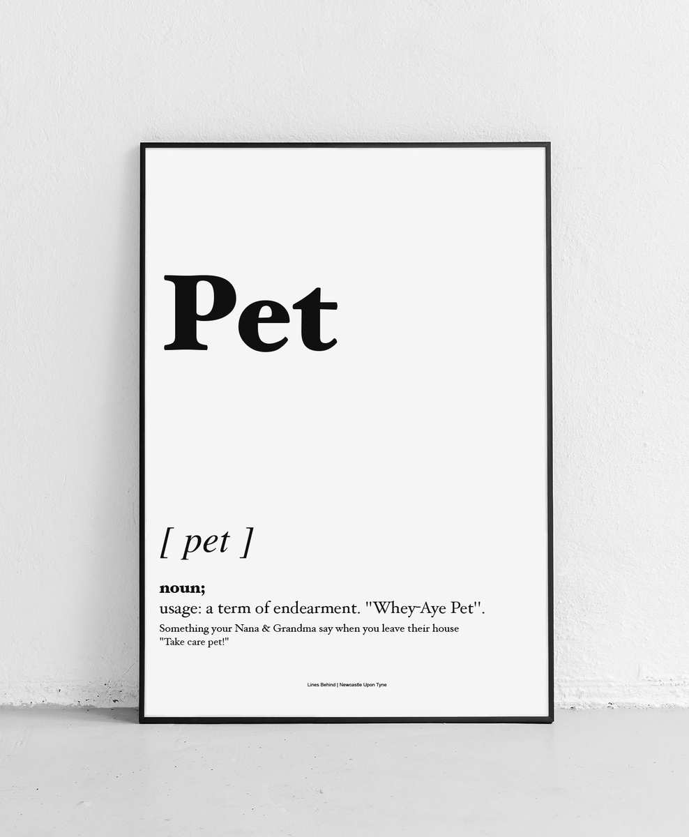 Pet - Geordie Dictionary Print – LinesBehind